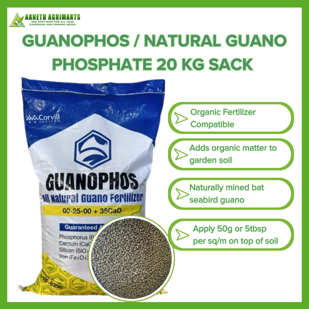 ARNETH GUANOPHOS NATURAL GUANO PHOSPHATE 20 KG SACK - FOR LOAM SOIL AND ...