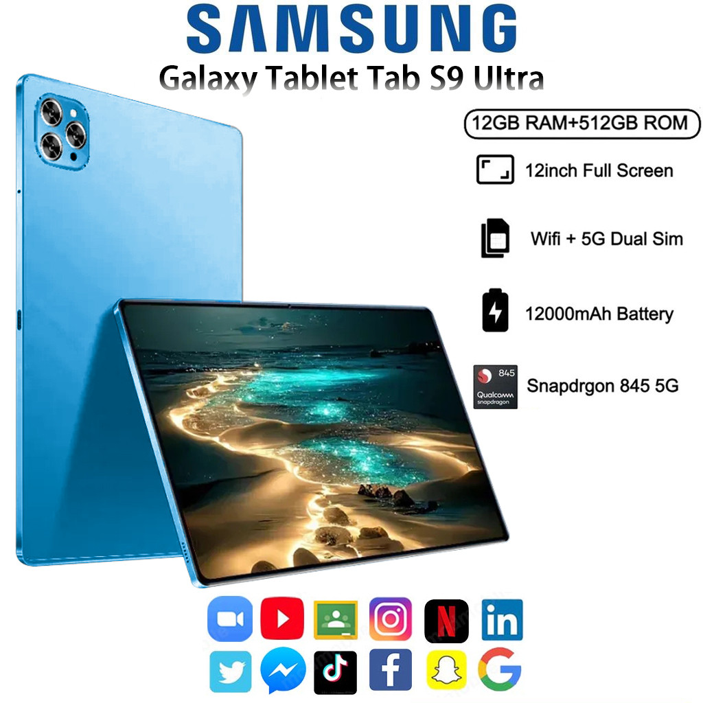 Samsung Tab S9 Ultra Android 12 inch 8GB+512GB Gaming Tablet Original ...