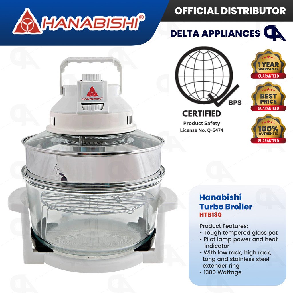 Hanabishi Turbo Broiler W/ Stainless Extender White Original w/ 1 Year ...
