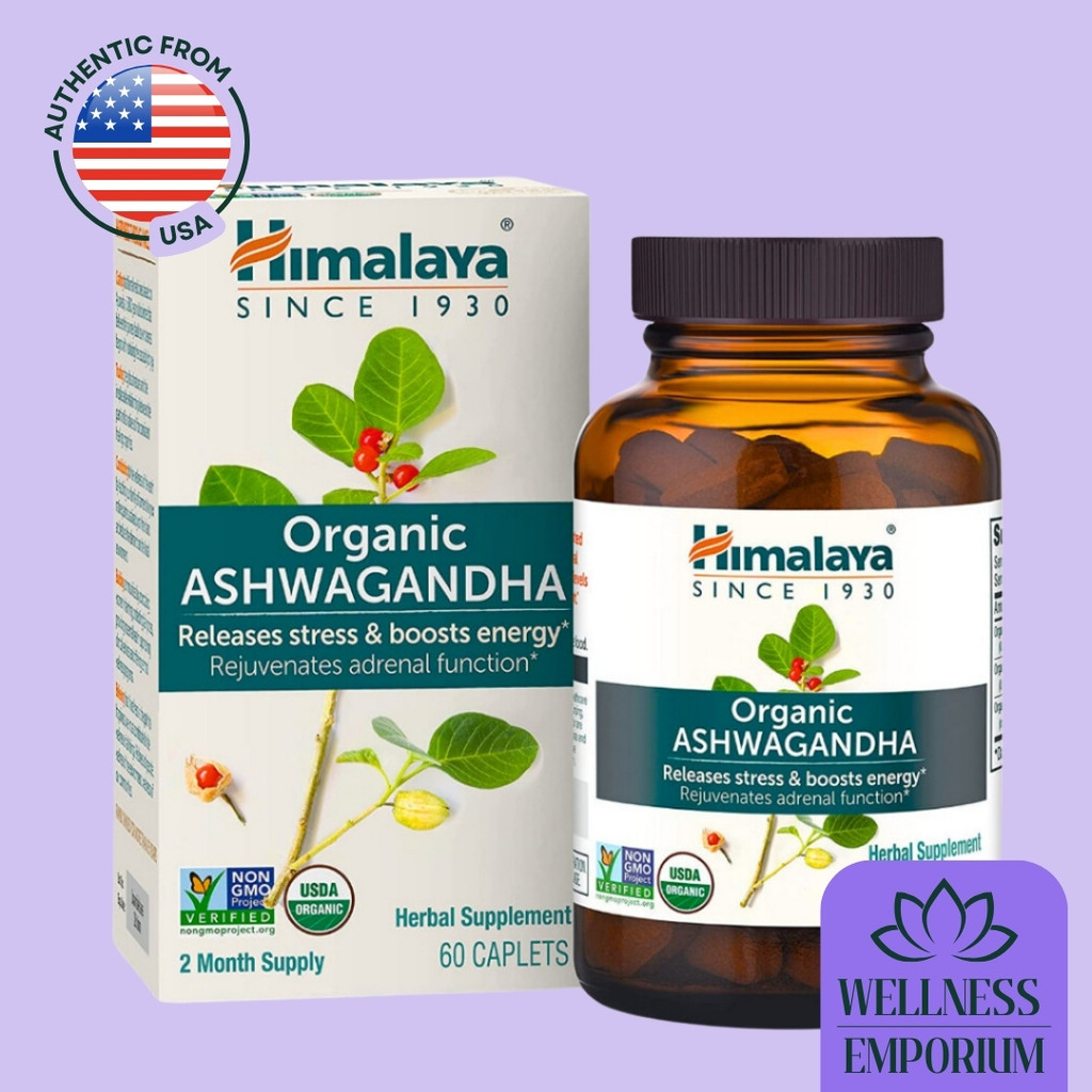 Himalaya Organic Ashwagandha Stress Relief Caplets 60 Count - Sold by ...