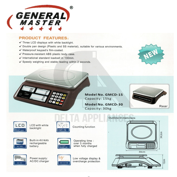 General Master GMCD 15/GMCD 30 Counting Scale General Master Weighing ...
