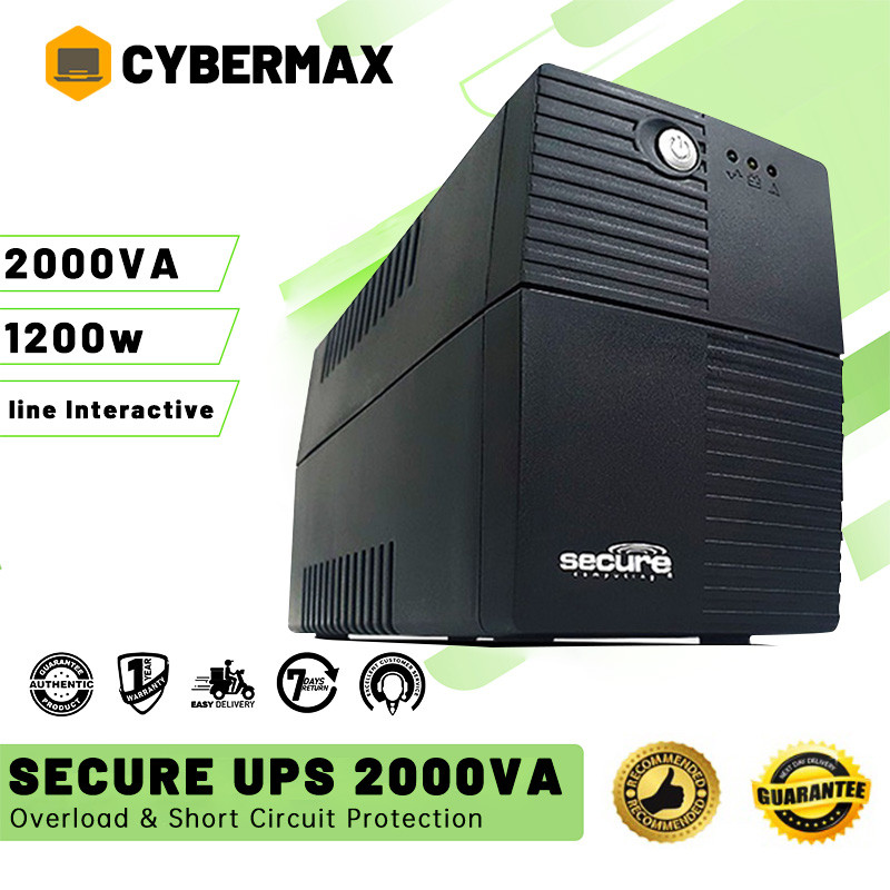 SECURE UPS 2000VA Uninterruptible Power Supply With Built In AVP For PC ...