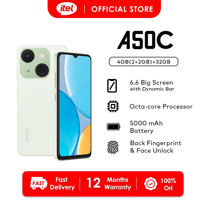 itel A50C RAM4GB(2+2GB)+ROM32GB 6.6" Big Screen with Dynamic Island ...