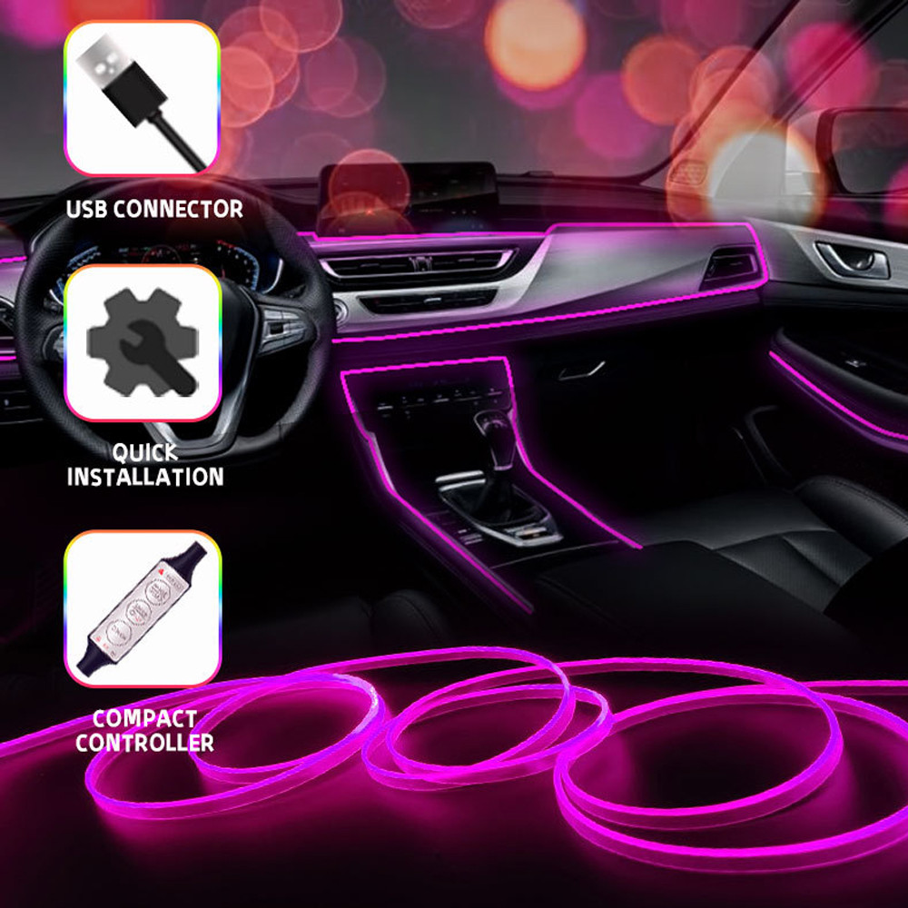 Led Strip Car Interior Decorations Atmosphere Light RGB Neon DIY ...
