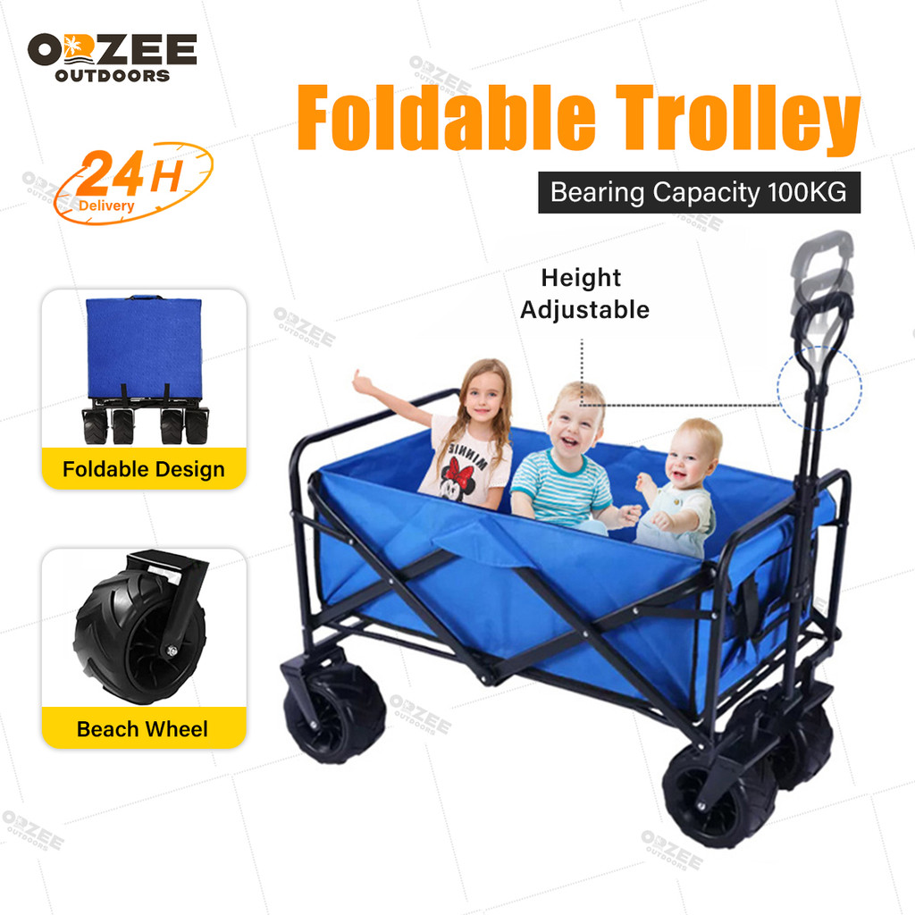 Orzee 7inch Outdoor Trolley Wagon Foldable Trolleys Cart Beach Camping ...
