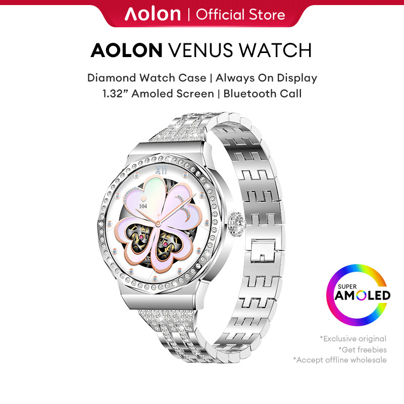 Aolon Venus Smart Watch Sparkling Round Screen Diamond Fashion ...