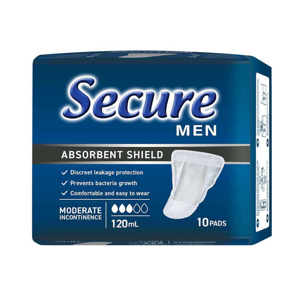 Secure Men Absorbent Shield- Moderate Incontinence 120ml | Shopee ...