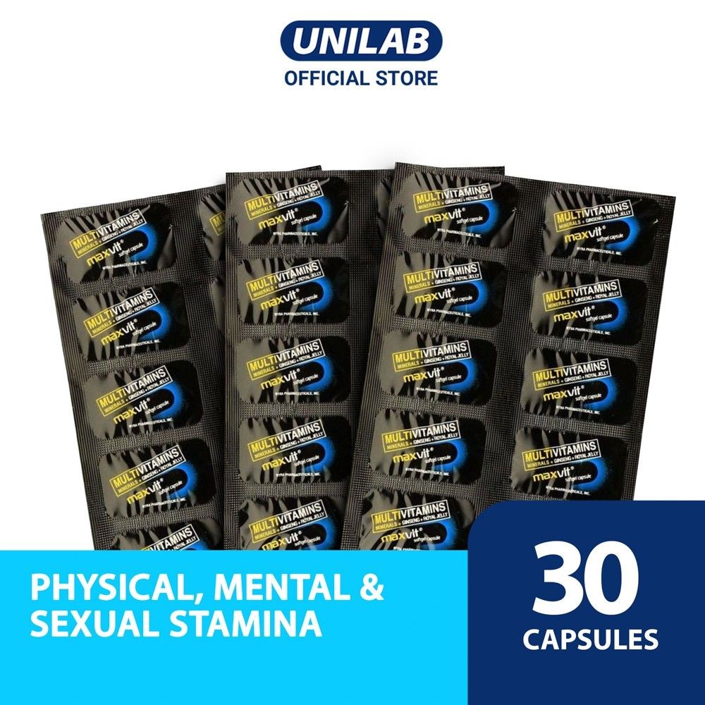 Unilab MaxVit 30 Capsules - Multivitamins,Minerals with Ginseng, Royal ...