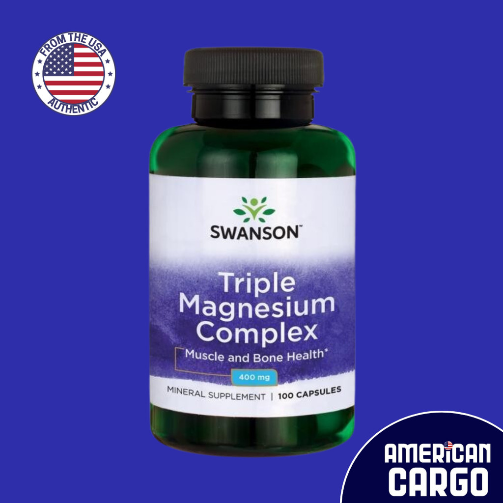 Swanson Premium Triple Magnesium Complex 400 mg (100 Capsules) | Shopee ...