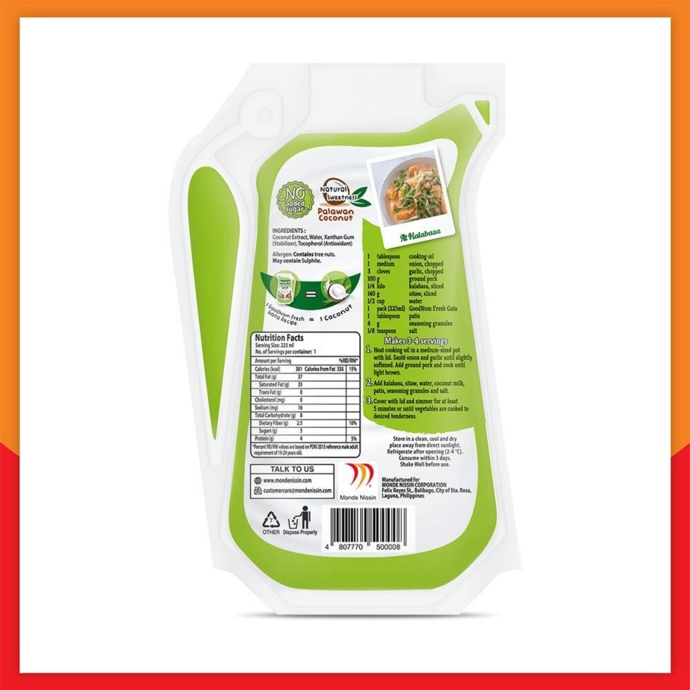 GoodNom Fresh Gata Coconut Milk 225ml | Shopee Philippines
