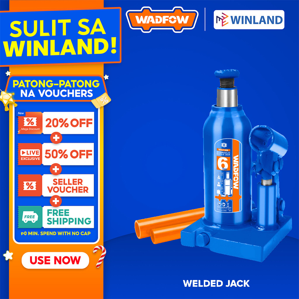 Wadfow by Winland Hydraulic Welded Bottle Jack 6 Ton With Safety Valve ...