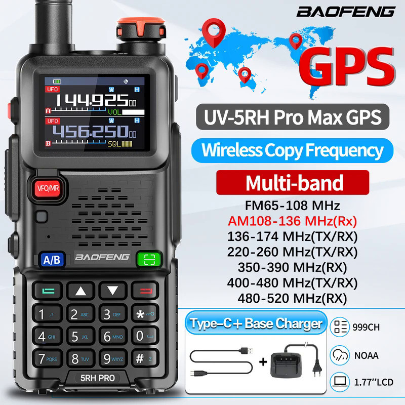 Baofeng UV-5RH PRO MAX GPS Walkie Talkie Air Band Upgrade UV-17 PRO GPS Walkie Talkie Long Range ...
