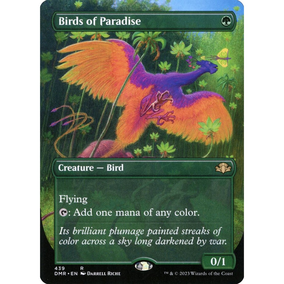 MTG Proxy Card - Birds of Paradise (Borderless) | Dominaria Remastered ...