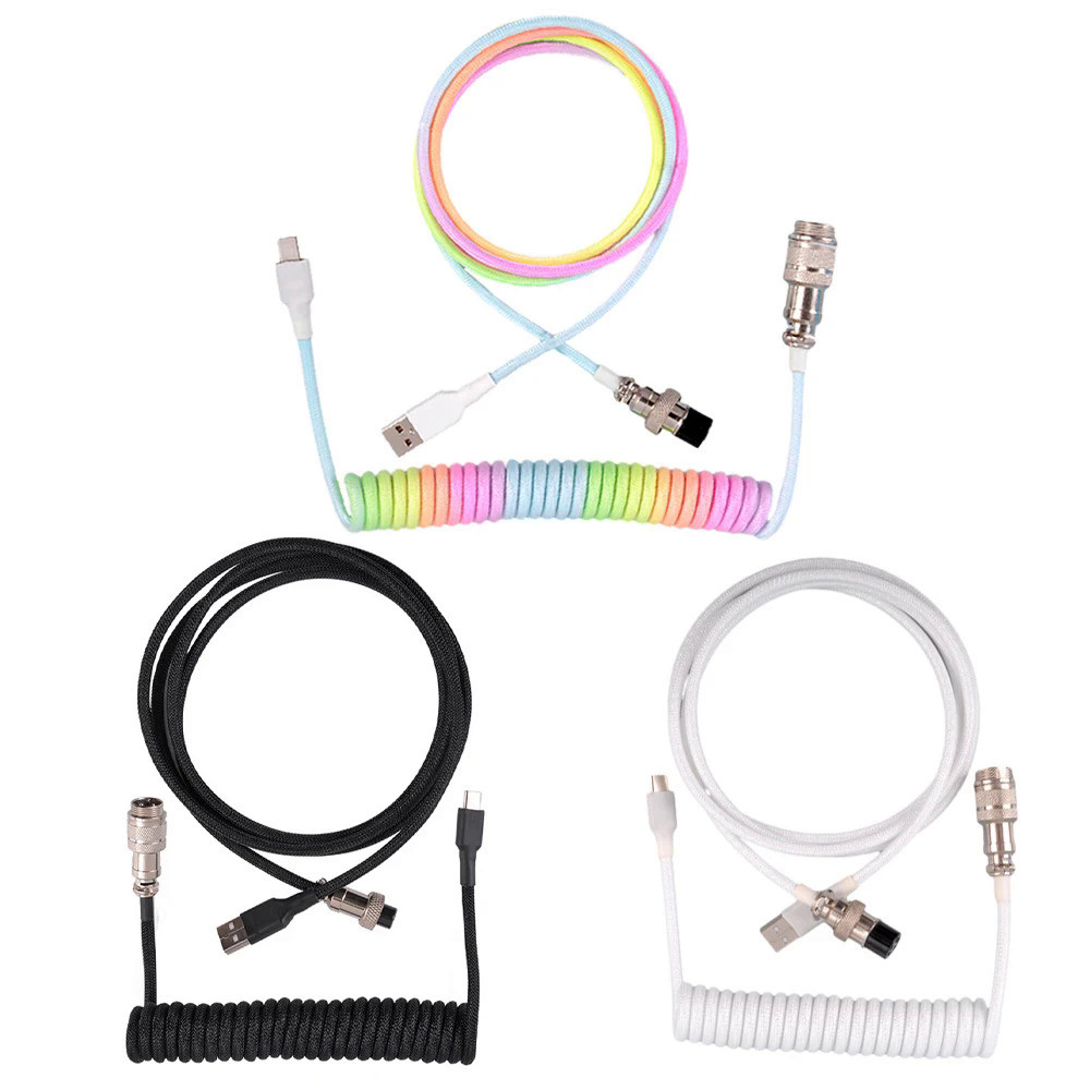 Type C Mechanical Keyboard Coiled Cable USB Keyboard Wire Mechanical ...