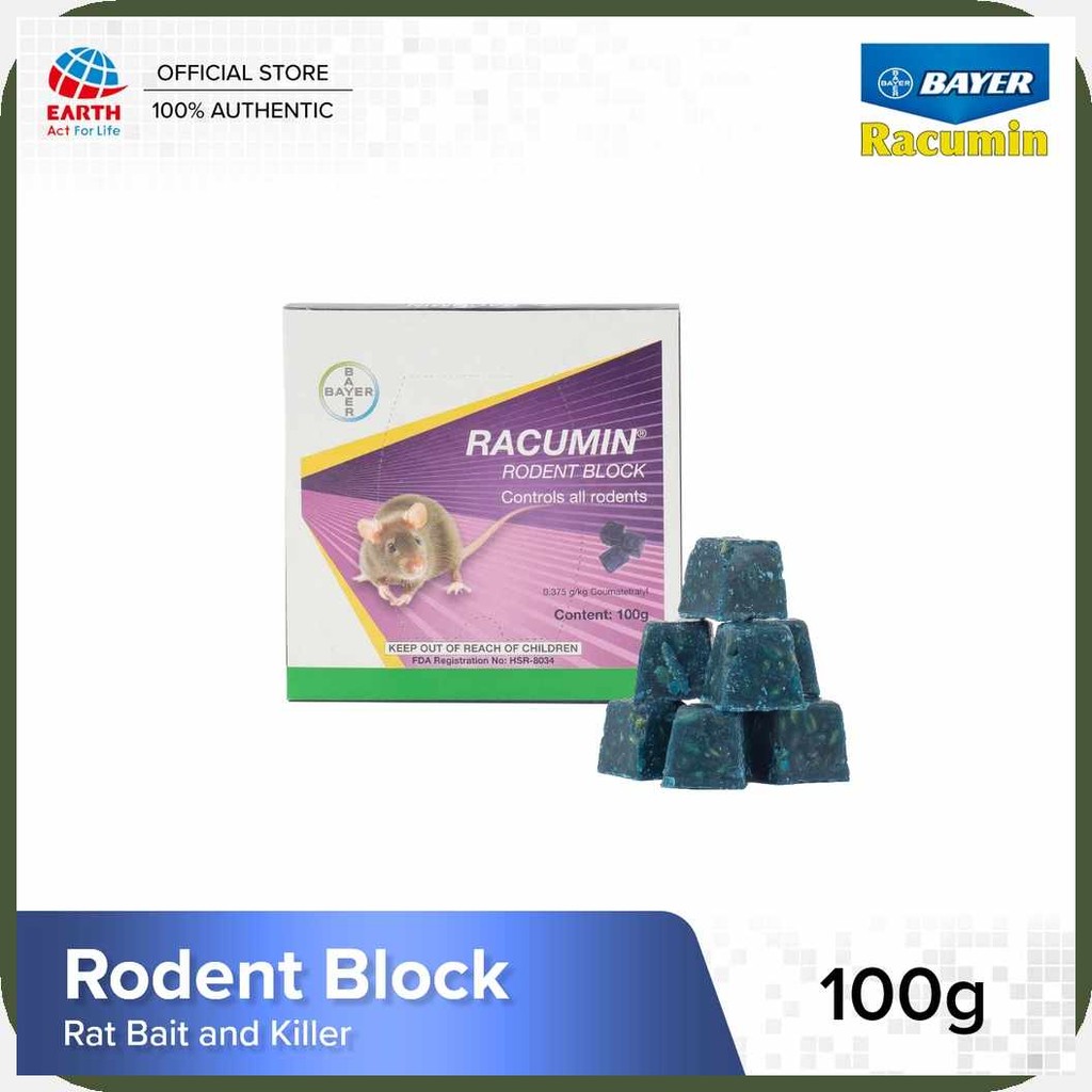 Bayer=l/Racumin$bi&Rodent,cp!Wax[bE!Block[bh!Rat[h!Killer[t(100g) | Shopee Philippines