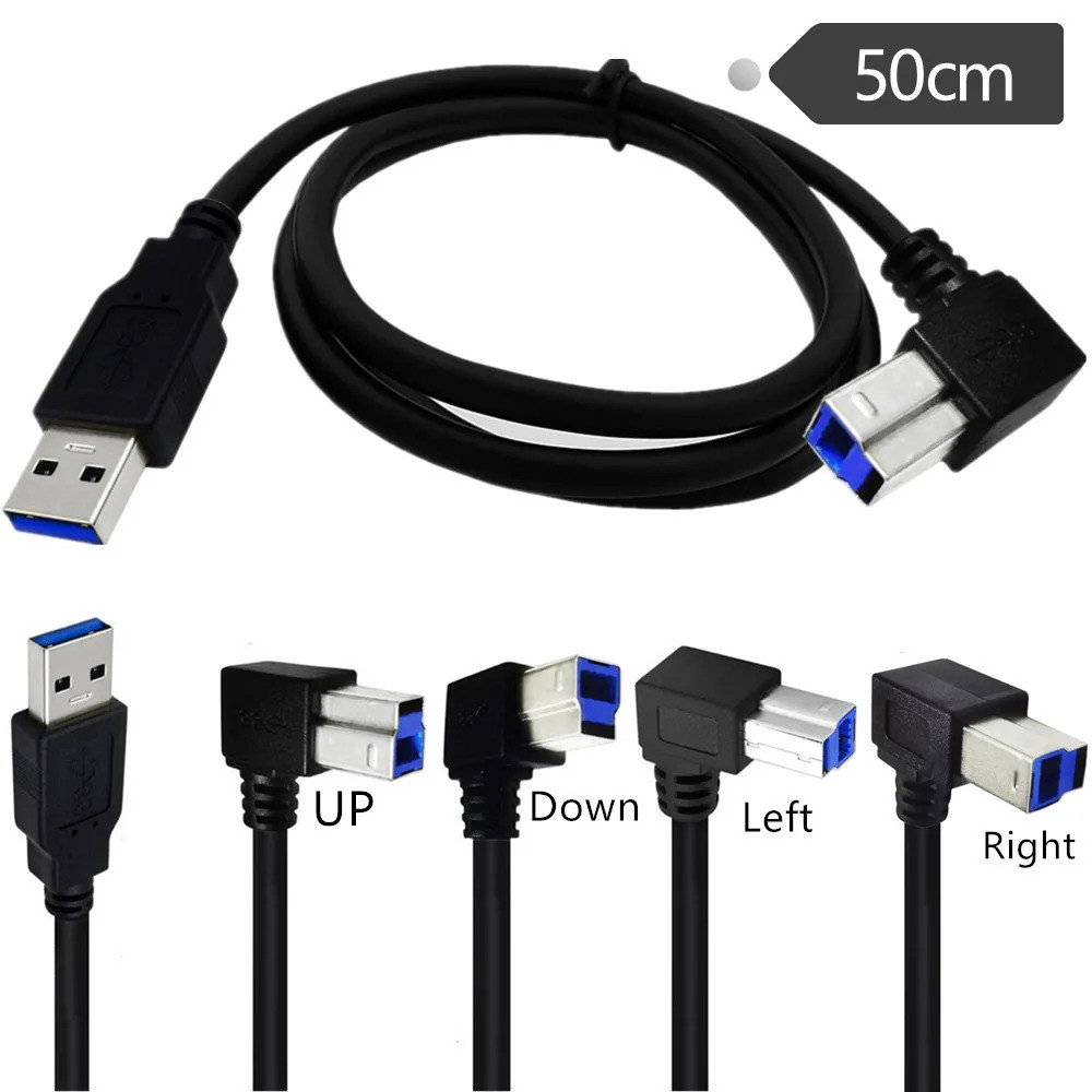 USB 3.0 A Male to Right 90 degree Angle USB3.0 Type B Male Cable AM/BM ...