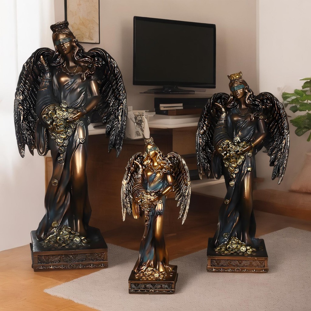 Blindfolded Fortune Statue Ancient Greco-Roman Goddess of Luck Angel ...
