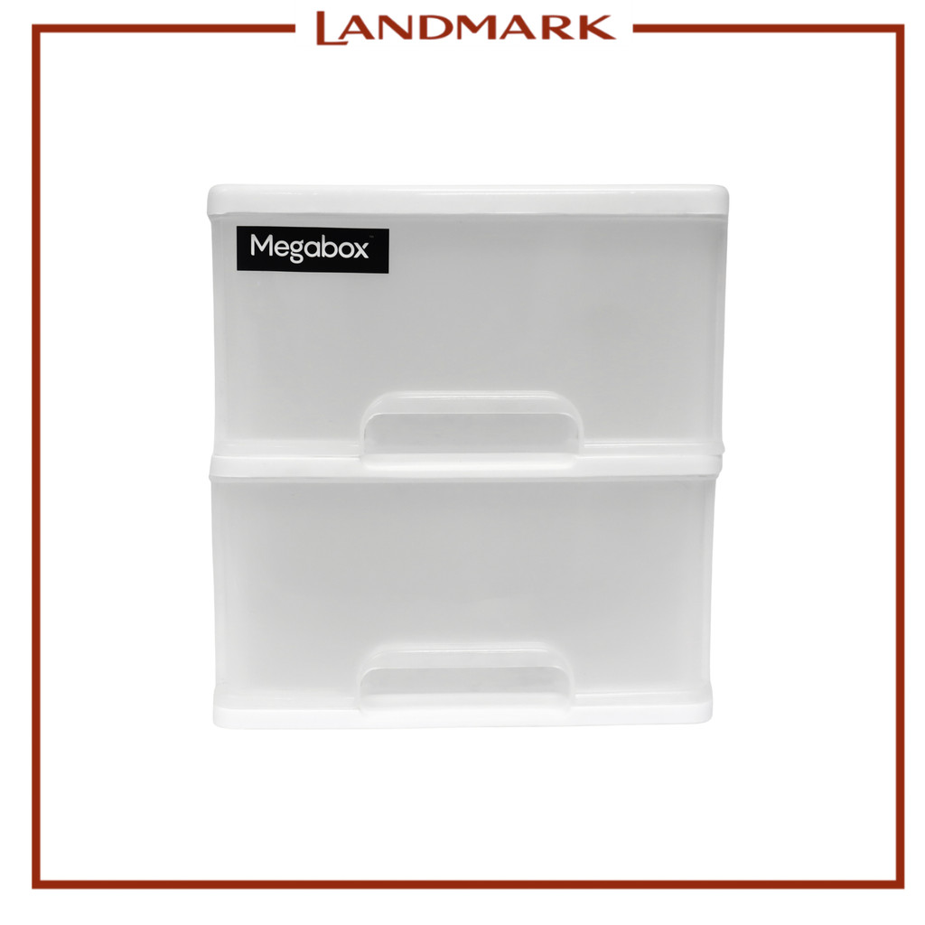 Megabox 2-Layered Drawer 35 x 25 x 26.5cm (MG-330-2L) - White | Shopee ...