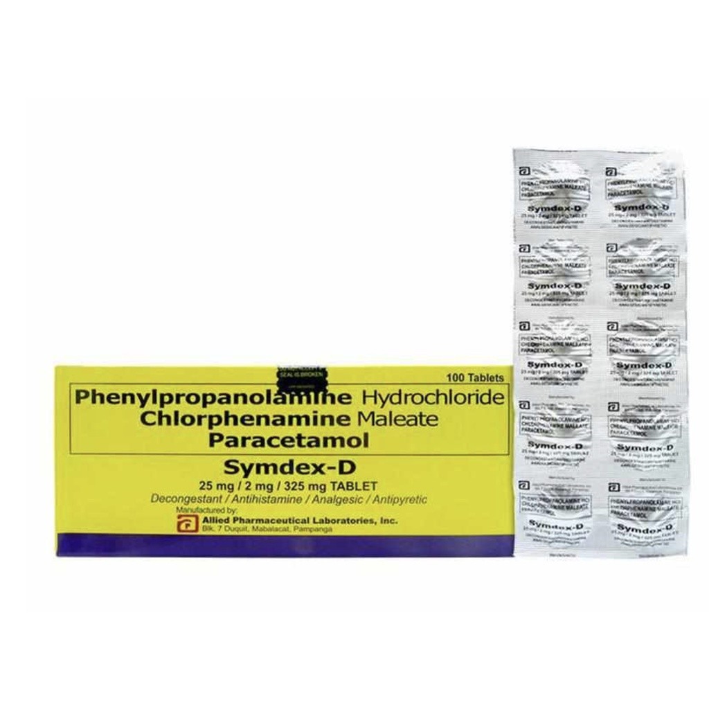 Symdex-D 25mg/2mg/325mg - 10 TABLETS | Shopee Philippines