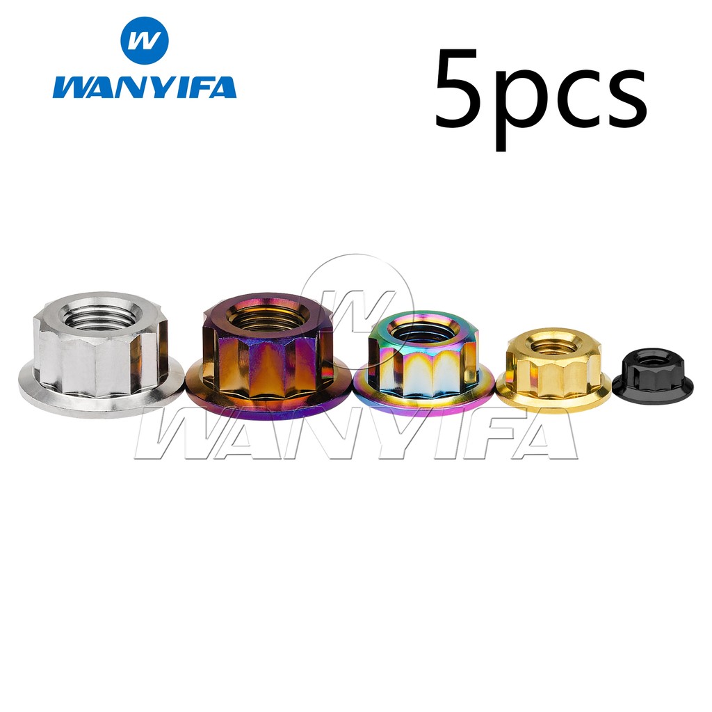 Wanyifa Titanium Nut M5/M6/M8/M10/M12 Bi Hex Flange 12 Point Nuts for ...