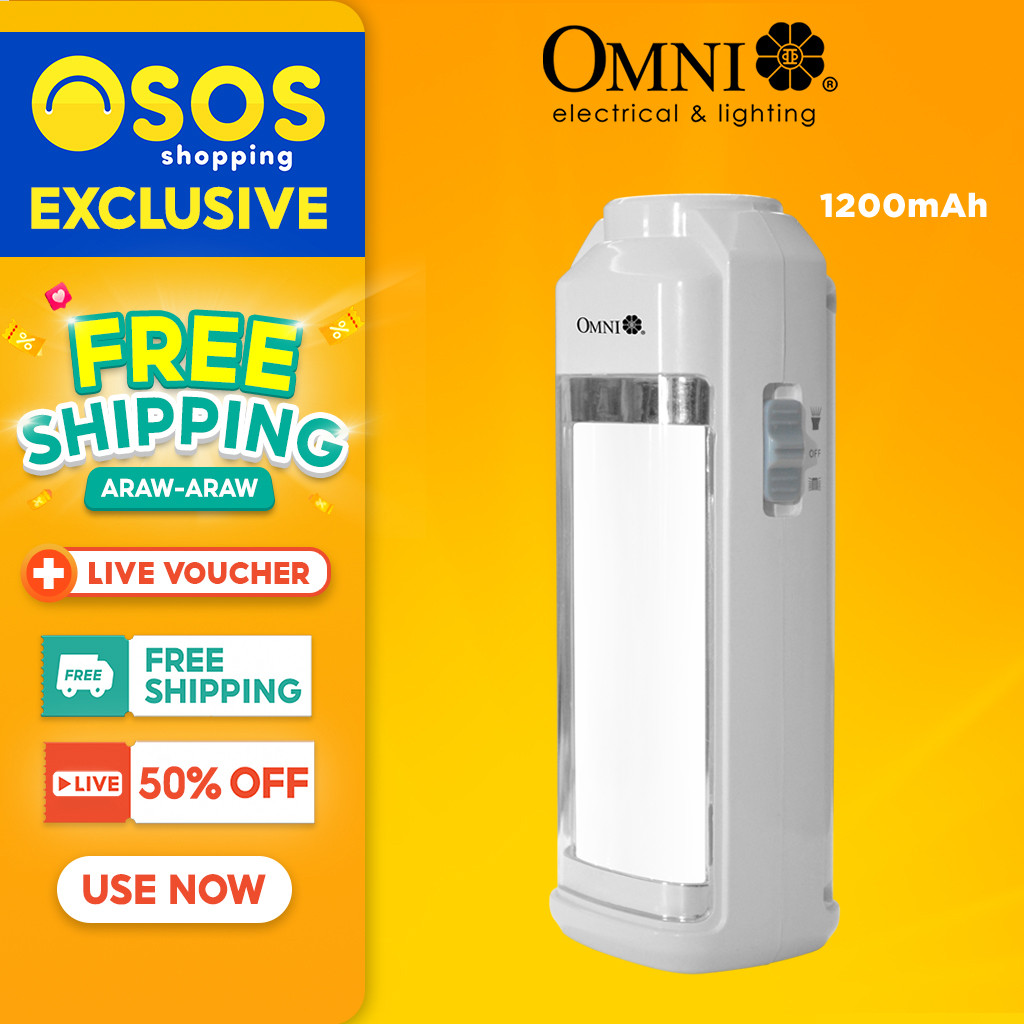 Omni 2 in 1 LED Rechargeable Emergency Light and Torch AEL-200 •OSOS• | Shopee Philippines