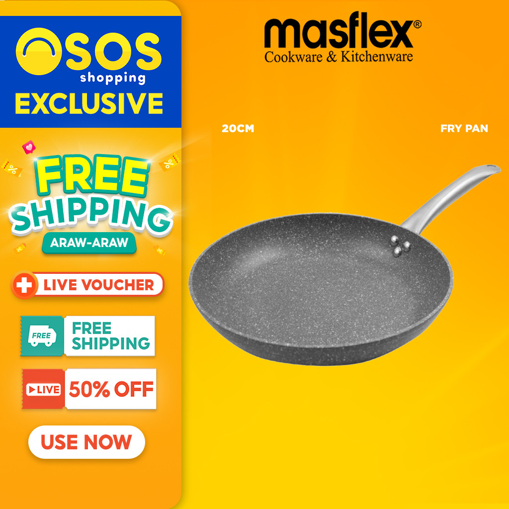 Masflex Stone Series 20 cm Aluminum Non-Stick Fry Pan Induction ...