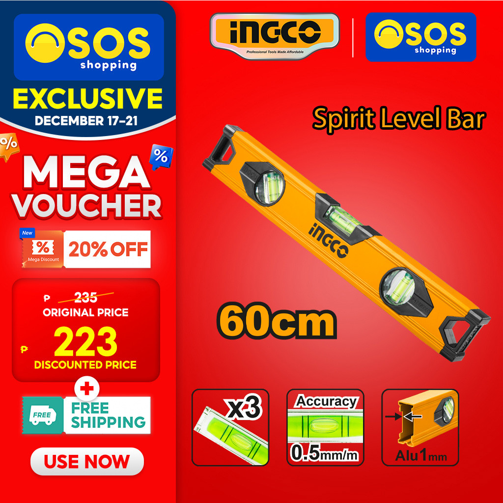 INGCO by OSOS Spirit Level 60cm HSL18060 | Shopee Philippines