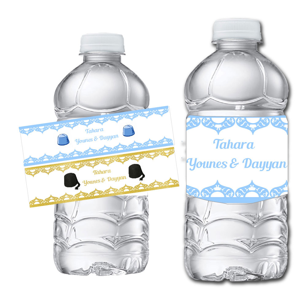 Circumcision Blue Fez Hat Water Bottle Wine Labels Adhesive Candy Bag ...