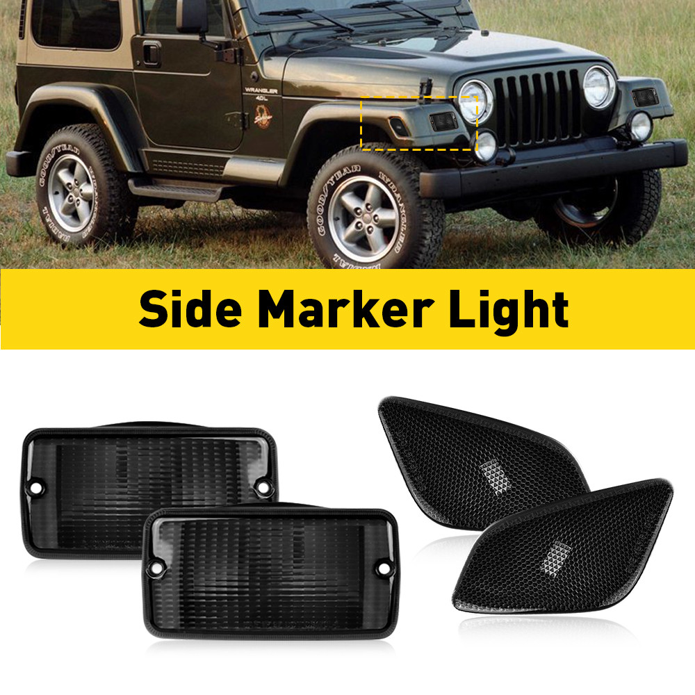 유4x Car Front Bumper Turn Signal Light & Front Fender Side Marker Light ...