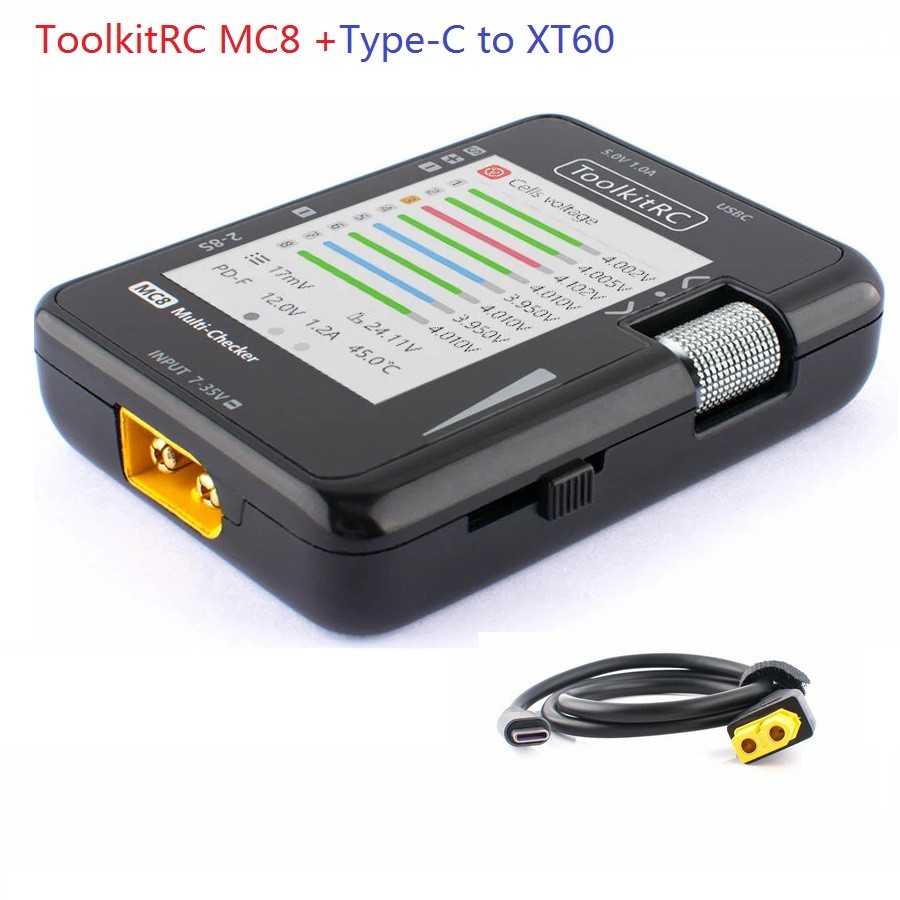 ☏ToolkitRC MC8 Mini Size Cell checker 32 Bit Battery Multi-Checker PWM ...