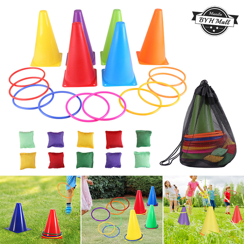 Obstacle Bucket Ring Toss Set Fun and Educational for Outdoor Physical ...