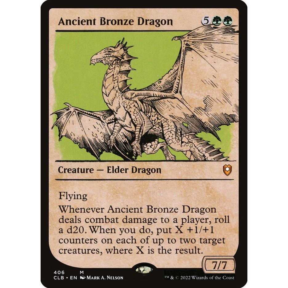 Ancient Bronze Dragon normal Battle for Baldur's Gate CLB MTG Magic the ...