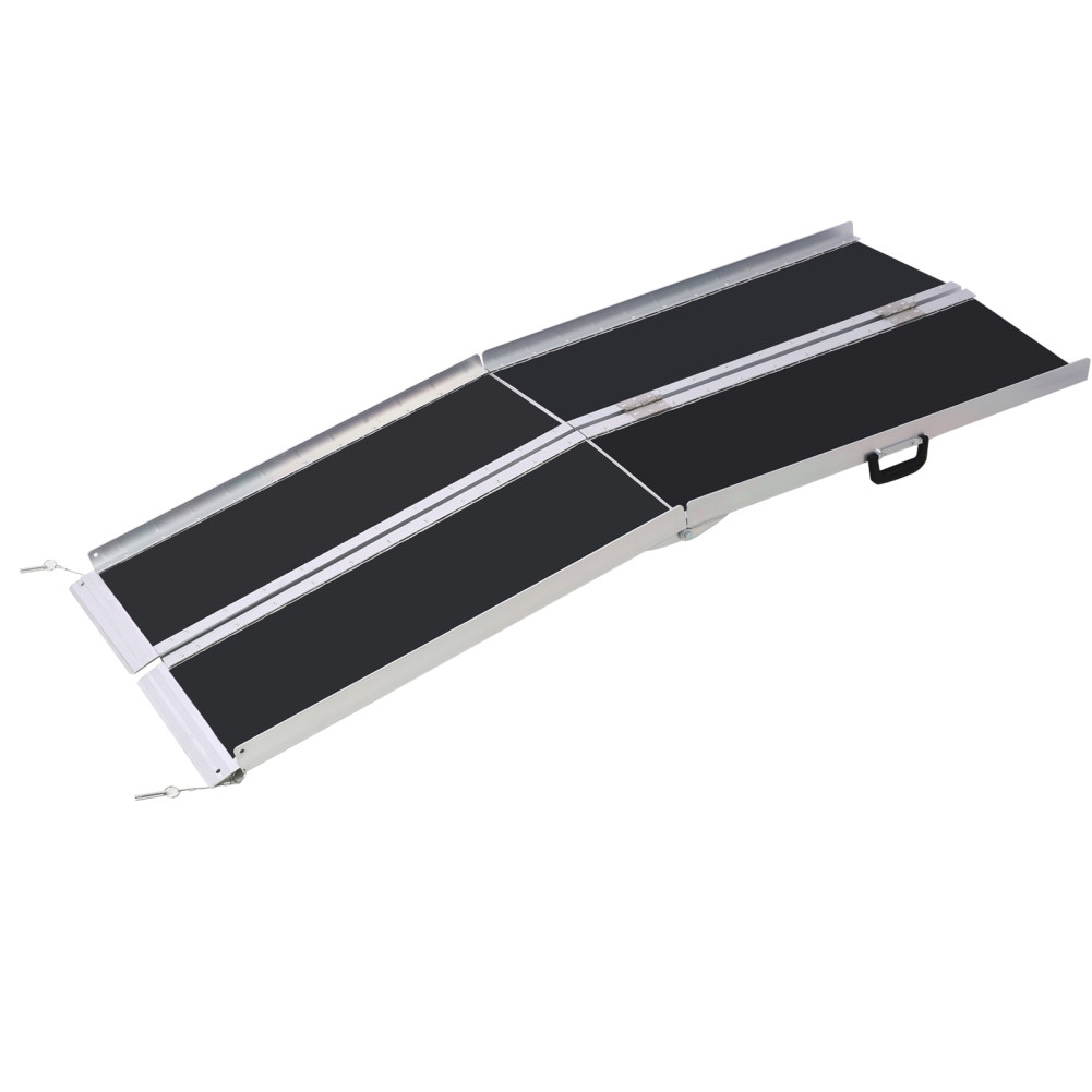 유7FT Aluminium Wheelchair Ramp Non-Skid 600 Lbs Capacity 4\" To 18 ...