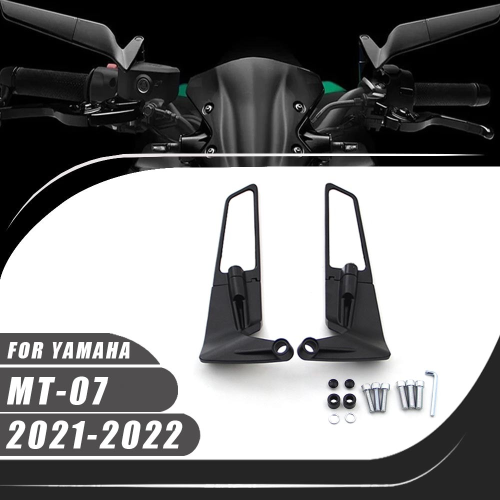 ☾For Yamaha MT-07 2021-2022 MT07 Motorcycle Mirrors Stealth Winglets ...