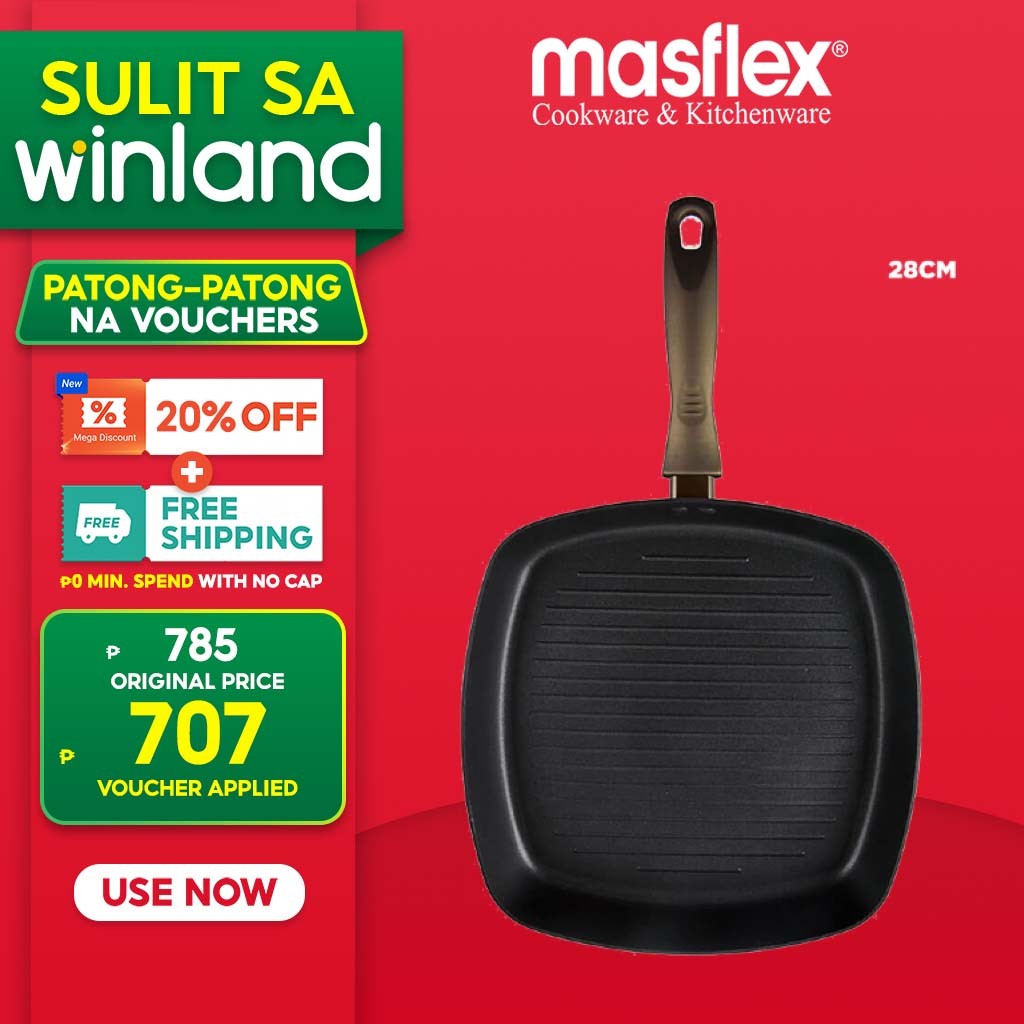 Masflex by Winland 28cm Aluminum Non-Stick Master Class Induction Grill ...