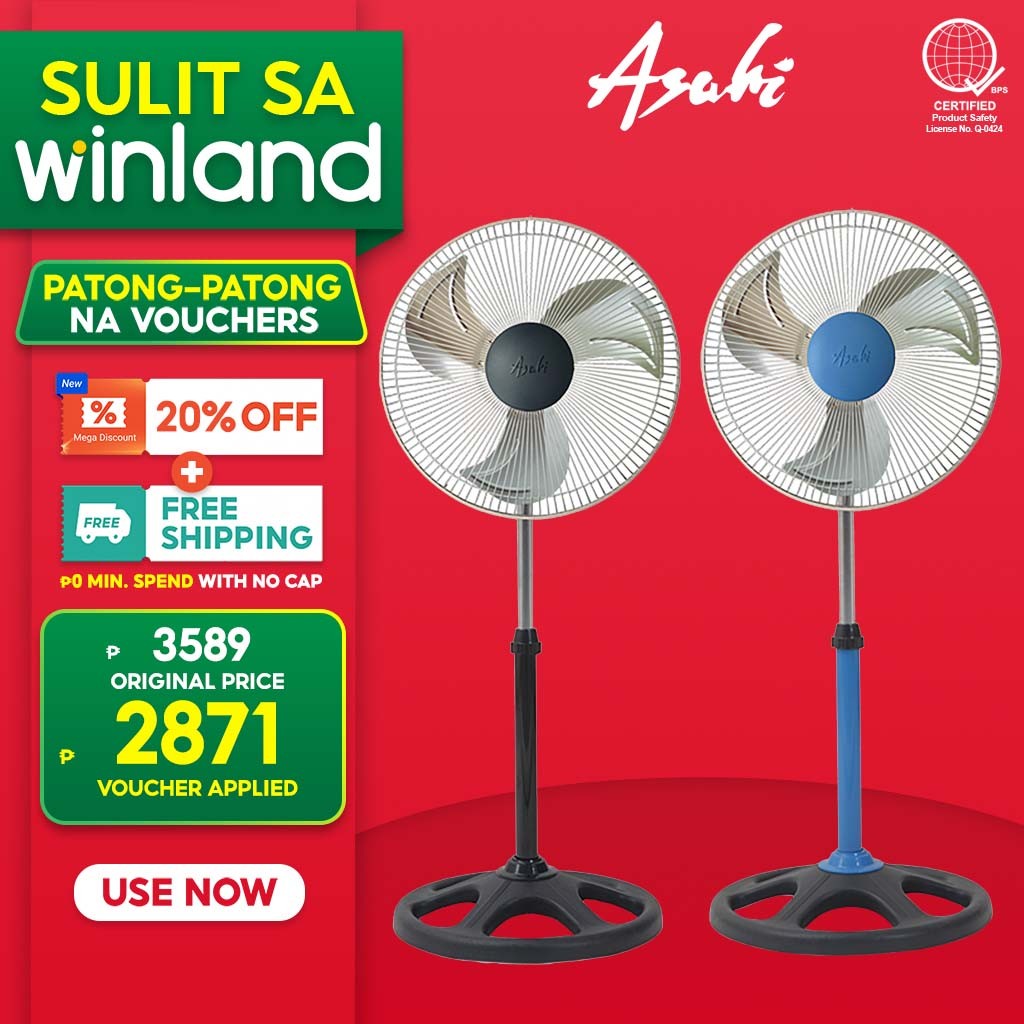 Asahi by Winland Industrial 3in1 18" Stand Fan, Floor Fan, Wall Fan ...