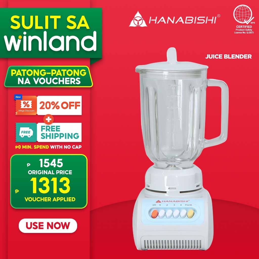Hanabishi by Winland Juice Blender 1.5L Glass Jar 4 button speeds ...