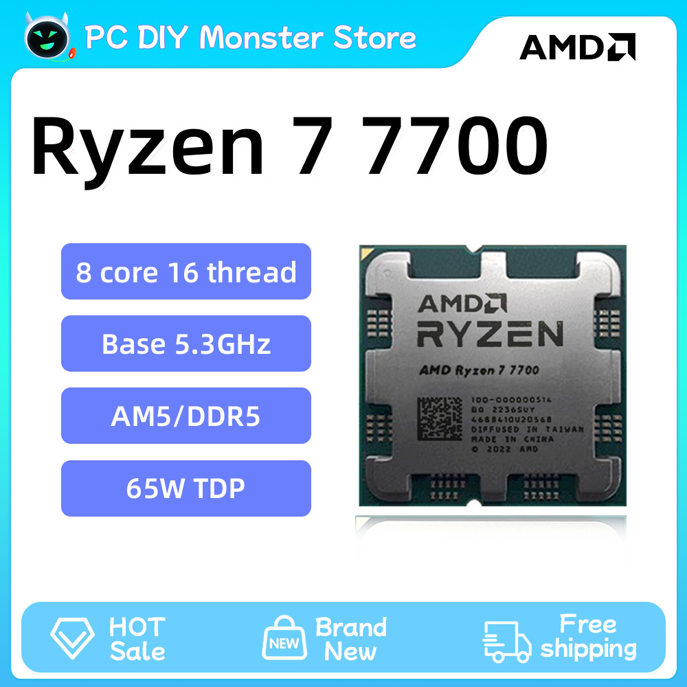 ☄New AMD Ryzen 7 7700 CPU R7 7700 CPU Processor 3.8GHz 8-Core 16-Thread ...