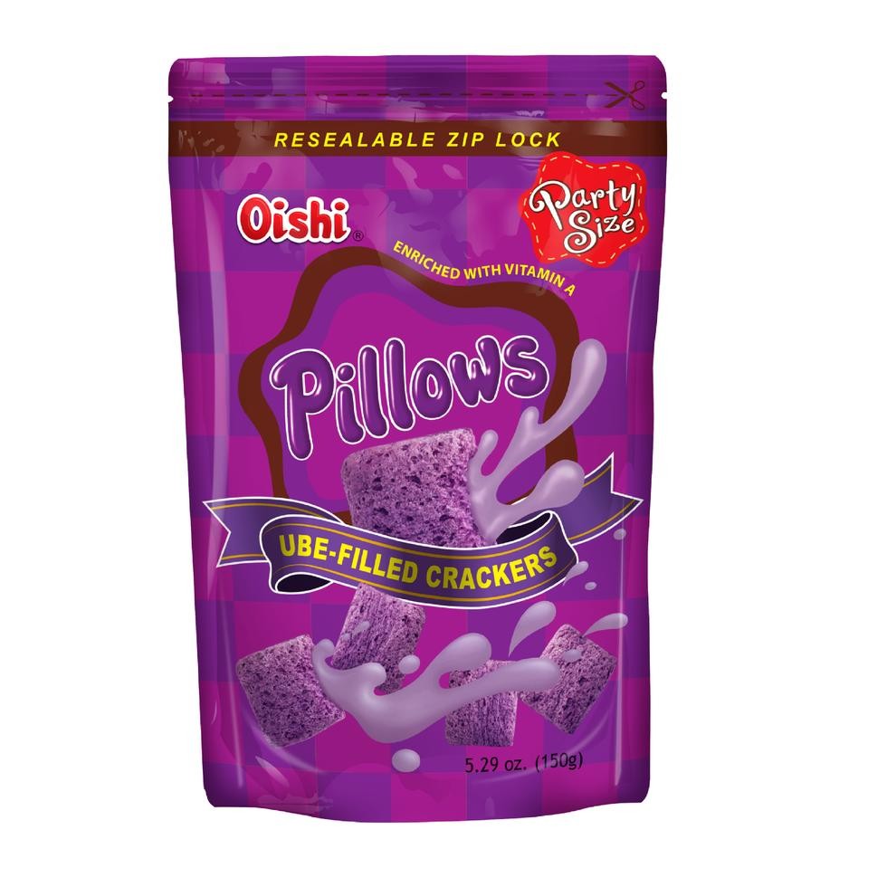 Oishi Pillows Filled Crackers Ube 150g | Shopee Philippines