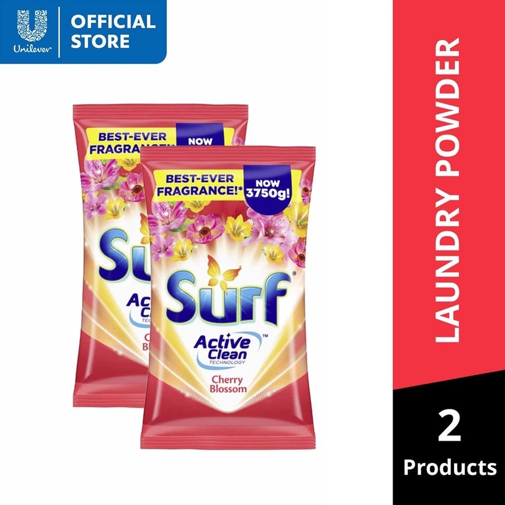 Surf Cherry Blossom Laundry Powder Detergent 3.6kg Pouch 2x | Shopee ...