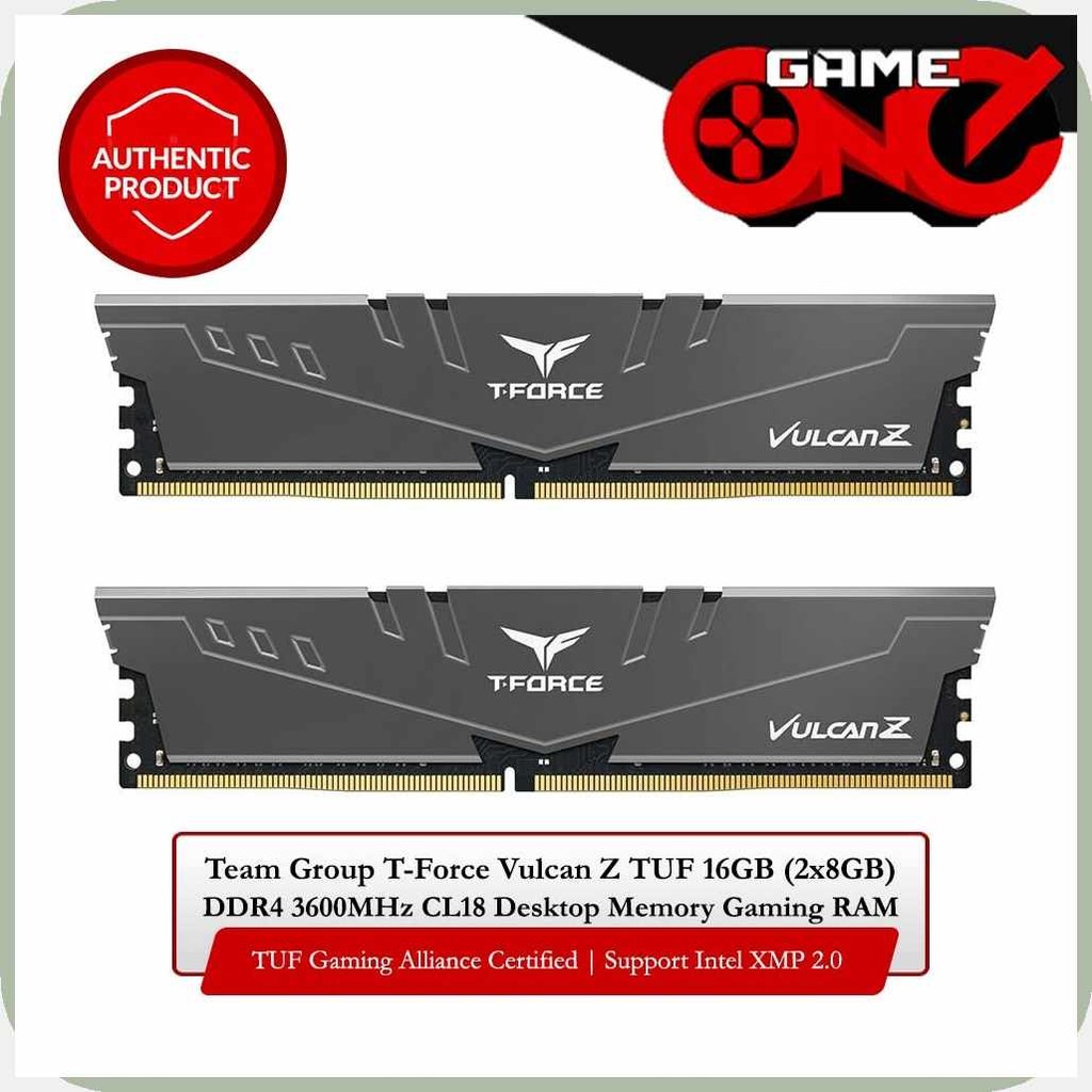 Team=Jm:Group(dV_T-Force+C@M@bV@RM@IW@xk Vulcan Z TUF 16GB (2x8GB) DDR4 3600MHz CL18 Desktop ...