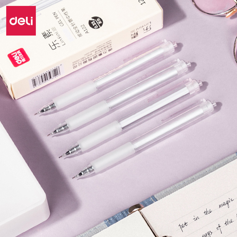 Deli 0.35mm Press Gel Pen Black Refill Student Writing Sign Pen ...
