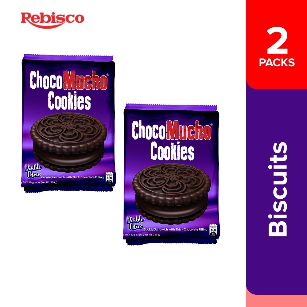 Choco Mucho Cookie Sandwich Double Choco 33g (Set of 2) | Shopee ...