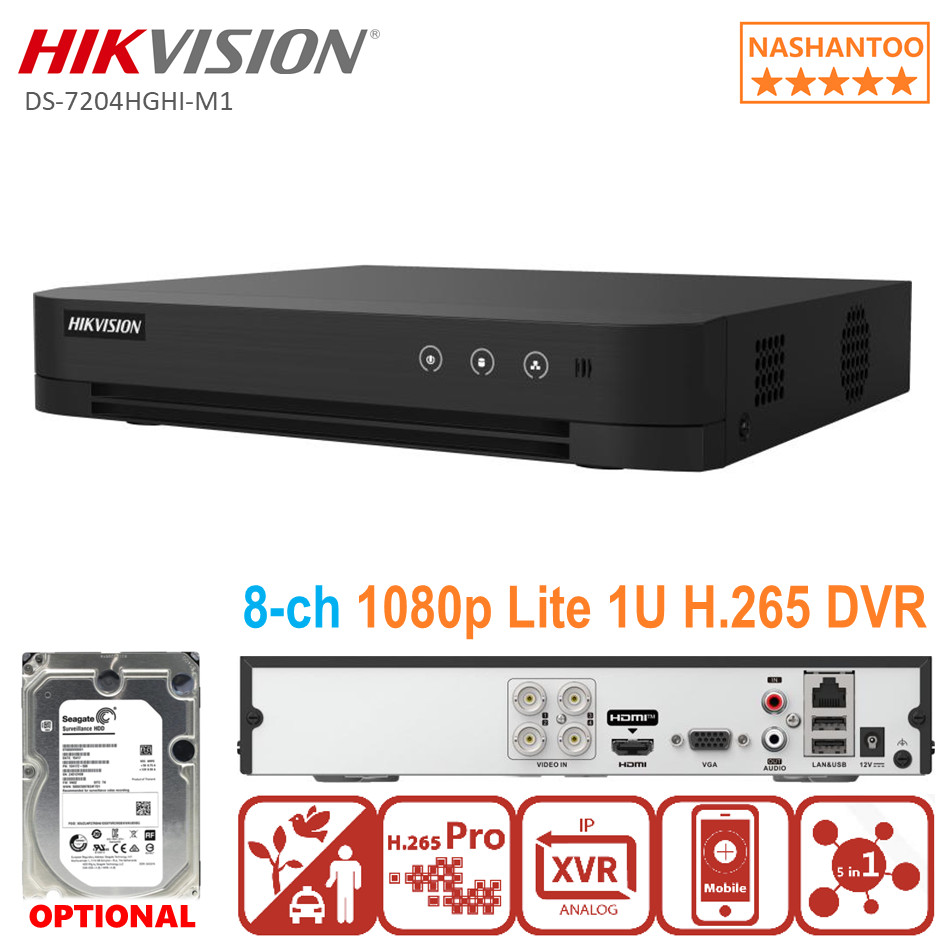 HIKVISION 4CH 2MP DVR DS-7204HGHI-M1 H.265+ 1080P Lite 1 SATA Interface ...