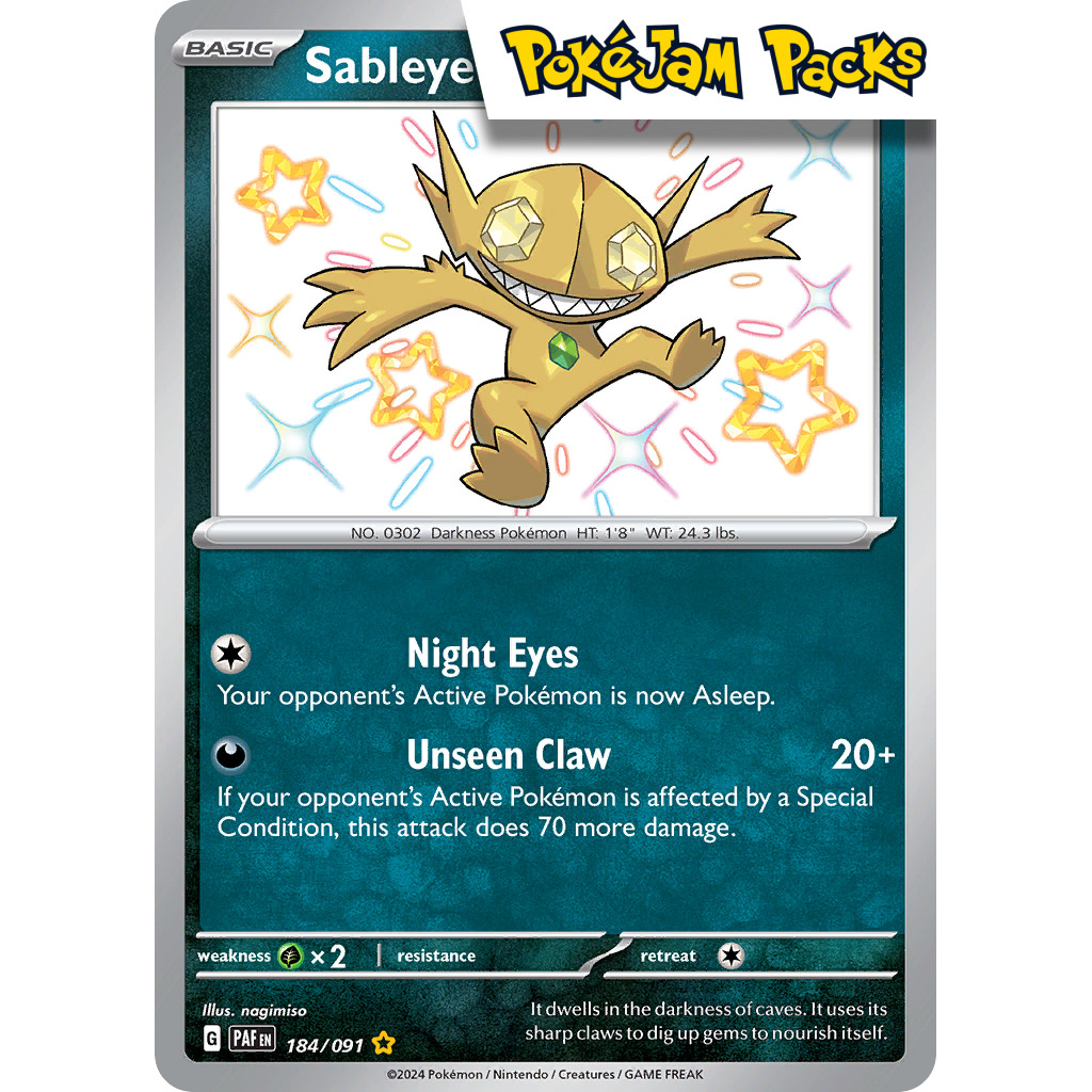 Sableye - 184/091 - Shiny Rare - Paldean Fates - Pokemon TCG | Shopee ...
