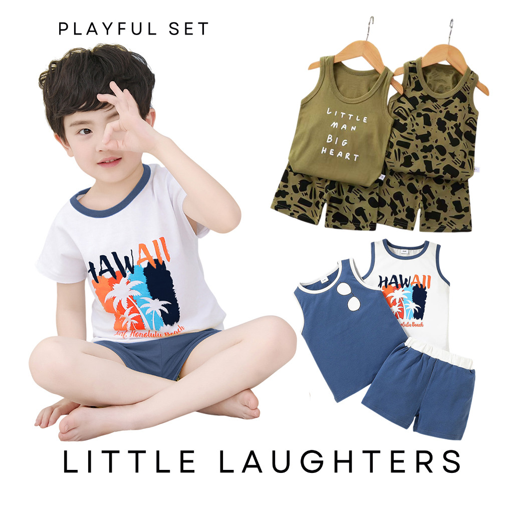 Baby Corp (0-4Y) Boy Clothes Corp Terno for Kids Boys Fashion Sando Shorts Set Summer Tshirt ...