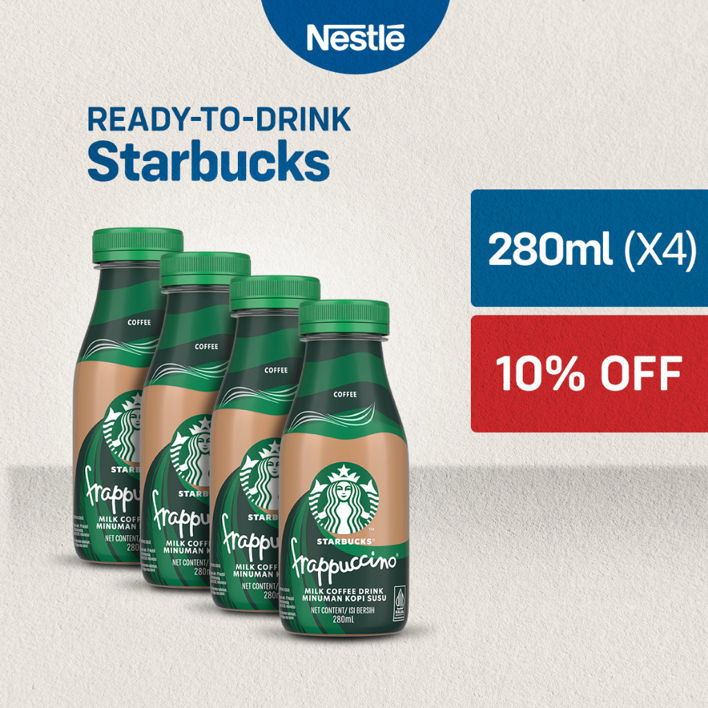Starbucks Ready To Drink Frappuccino Milk Coffee 280ml - Pack of 4 ...