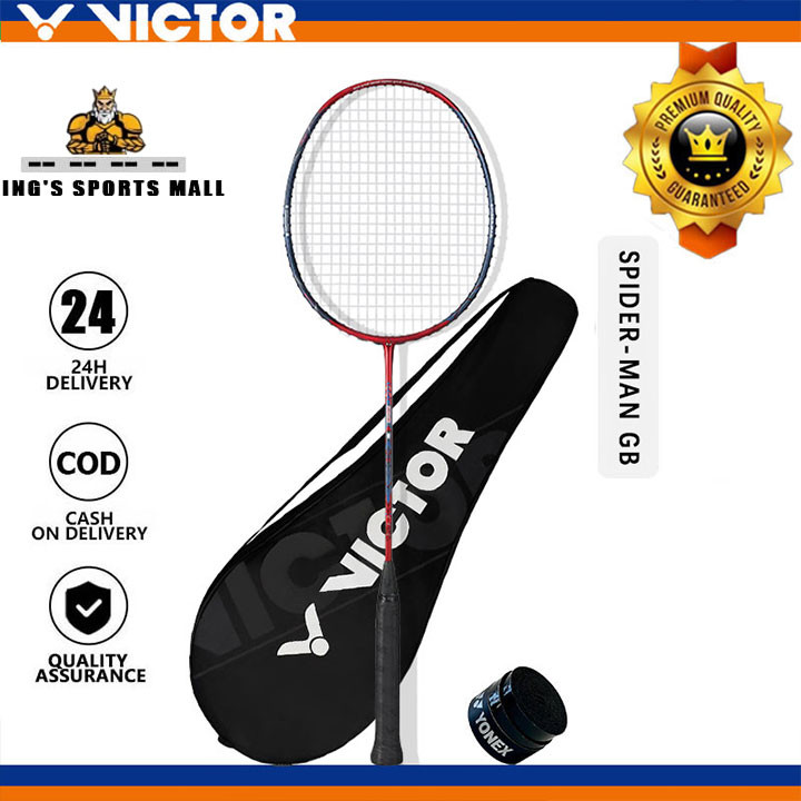 Victor Max 32 Lbs SPIDER MAN Joint Badminton Racket Super Light 100% ...
