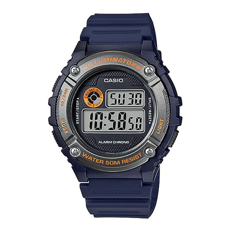 Casio (W-216H-2BVDF) Blue Resin Strap 50 Meter Digital Watch | Shopee ...
