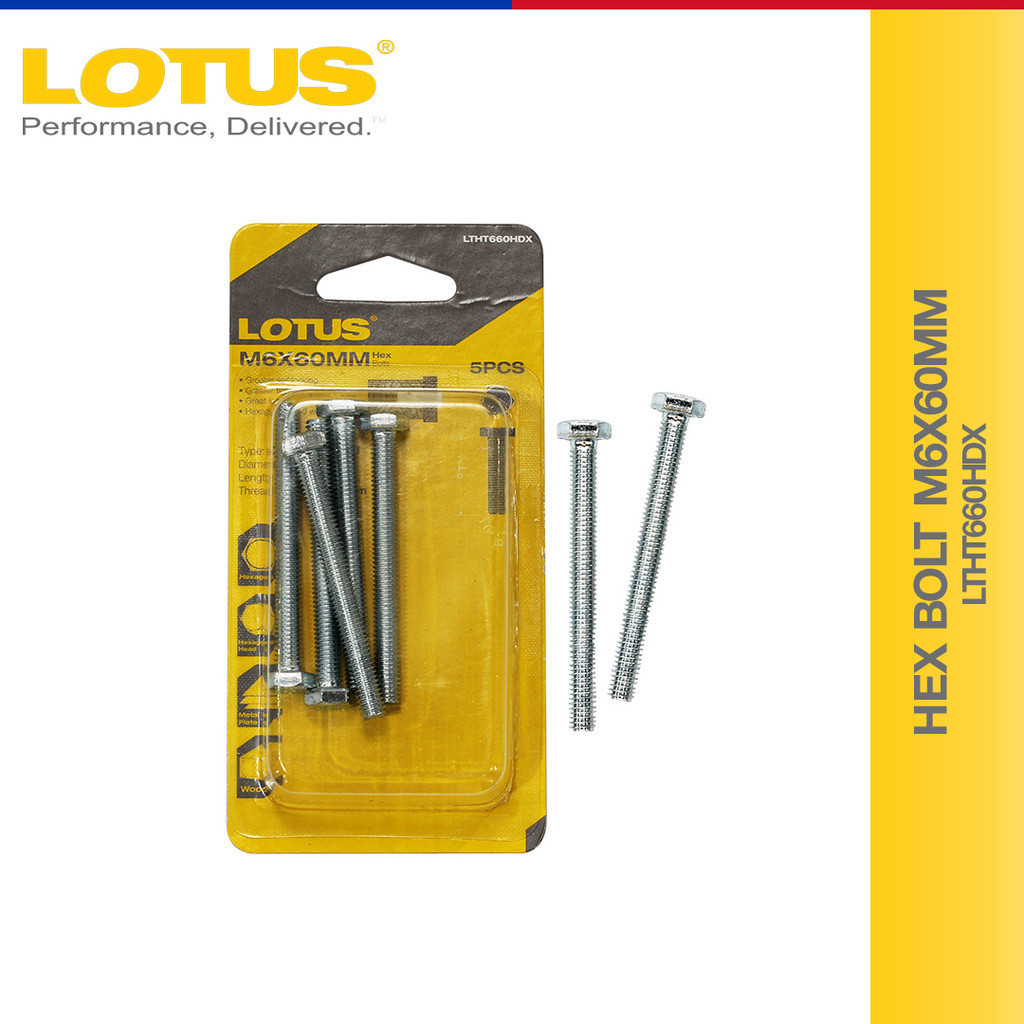 Lotus Hex Bolt M6X60MM - Nuts & Bolts | Tool Accessories | Shopee ...